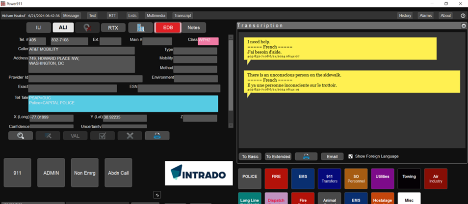 AI Voice to Text Transcription and Translation for 911